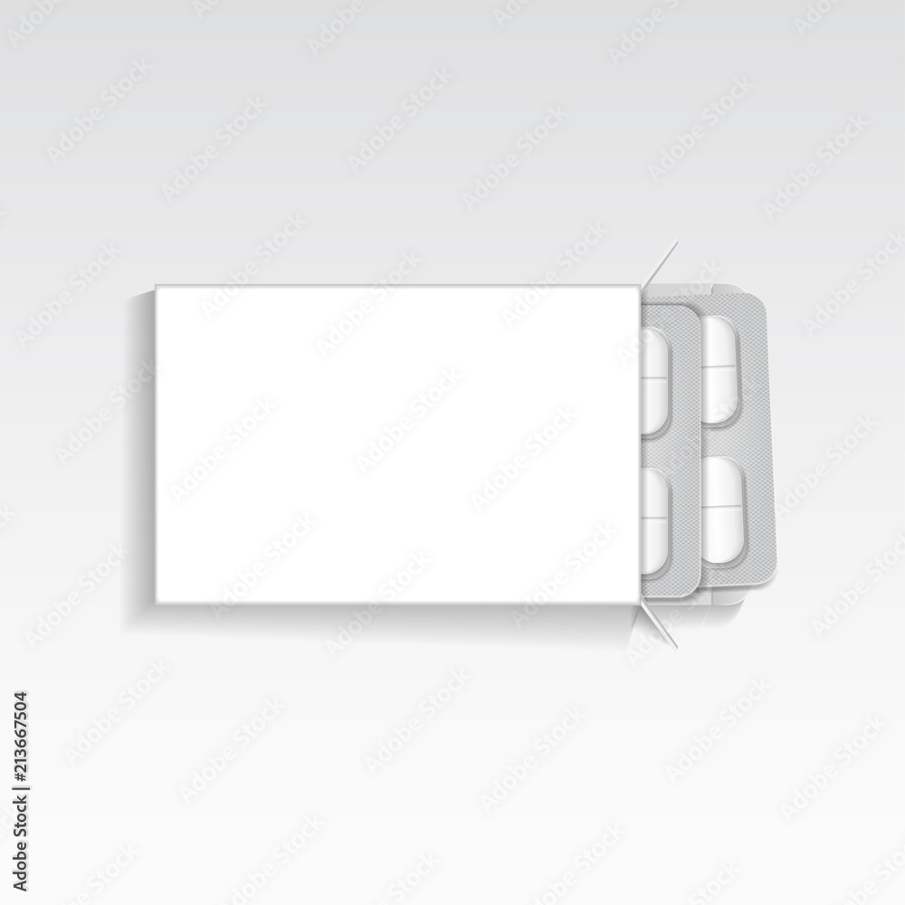 Vector package with oval tablets medicines mock up template ...