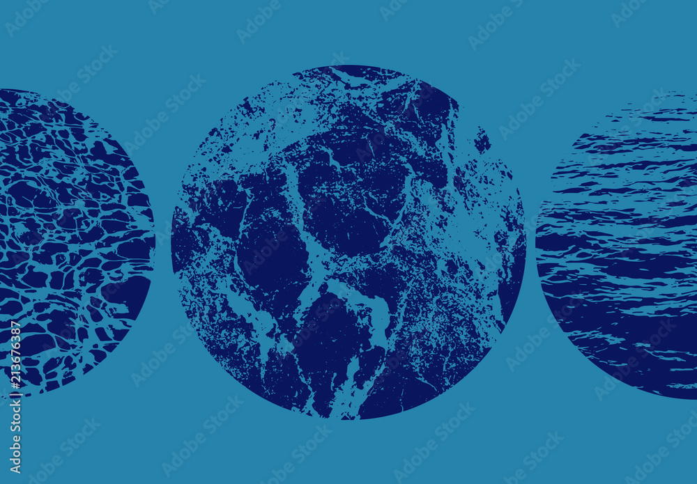 Circular Water Texture Overlays Set Stock Template | Adobe Stock