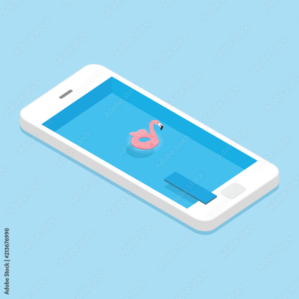 Smartphone with a swimming pool instead of the screen Stock Vector ...