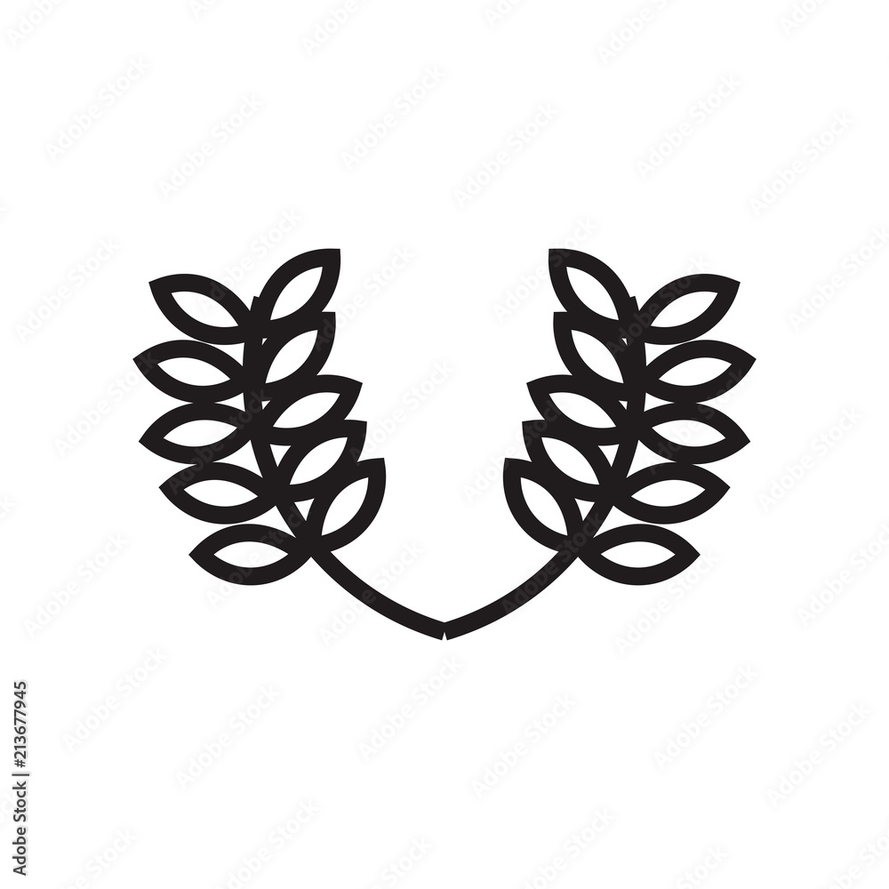 Two branches symbol of frame icon vector sign and symbol isolated on ...