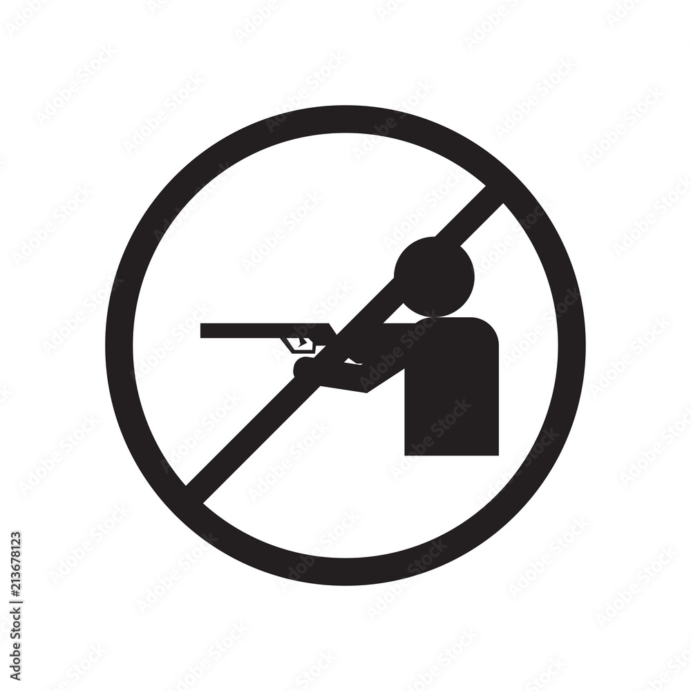 No shooting icon vector sign and symbol isolated on white background ...