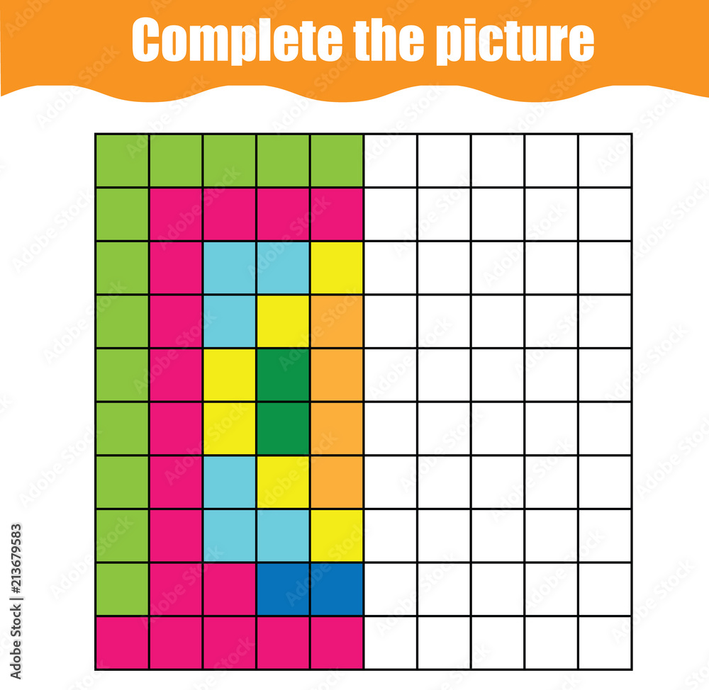 Coloring page with abstract geometric pattern. Educational game for ...