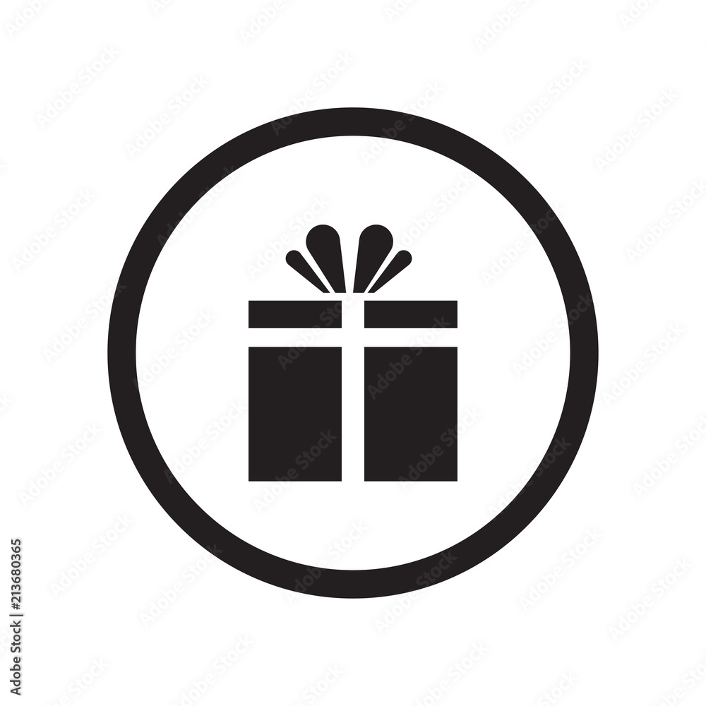 Gift shop signal icon vector sign and symbol isolated on white ...