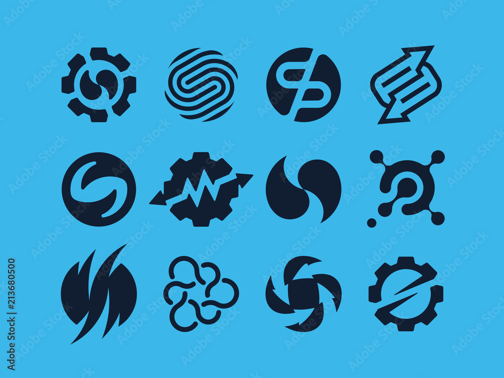 Modern professional vector set logos synergy for business Stock Vector ...