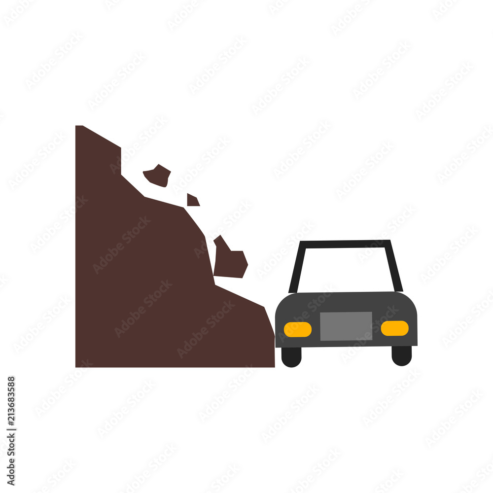 Landslide icon vector sign and symbol isolated on white background ...