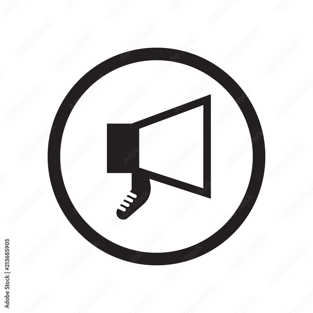 Hand speaker icon vector sign and symbol isolated on white background ...