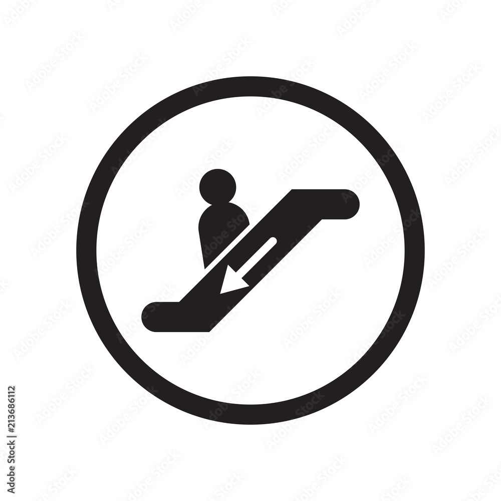 Mechanical stairs icon vector sign and symbol isolated on white ...