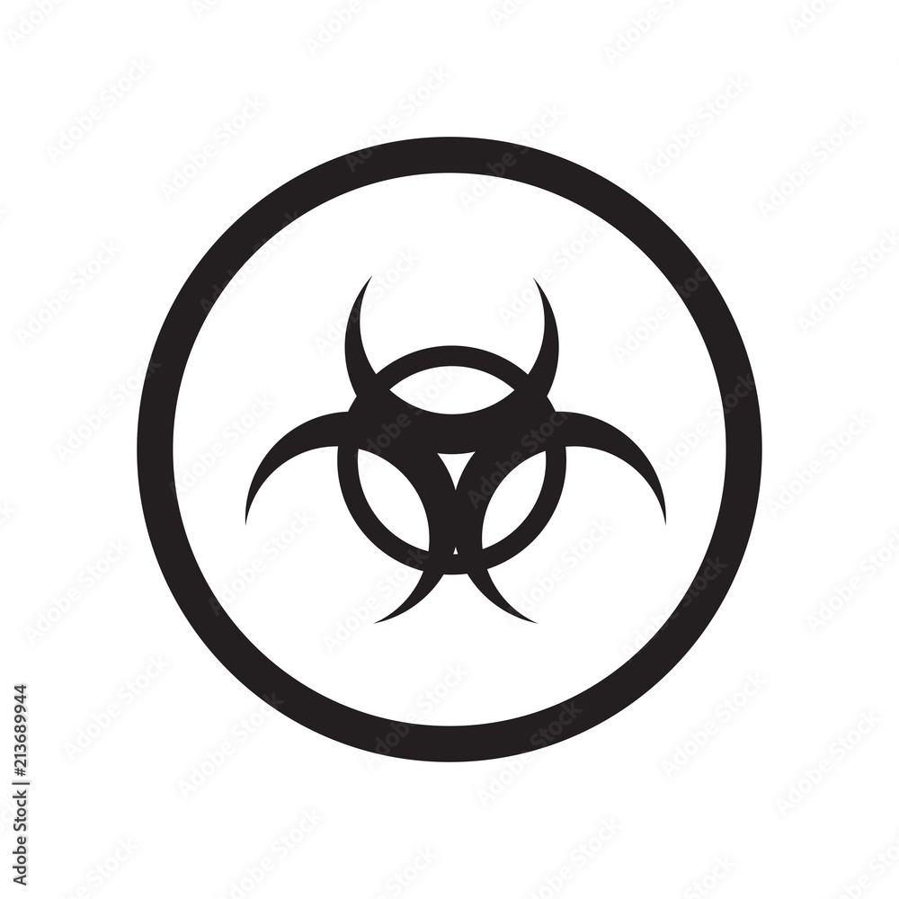 Biological warning icon vector sign and symbol isolated on white ...