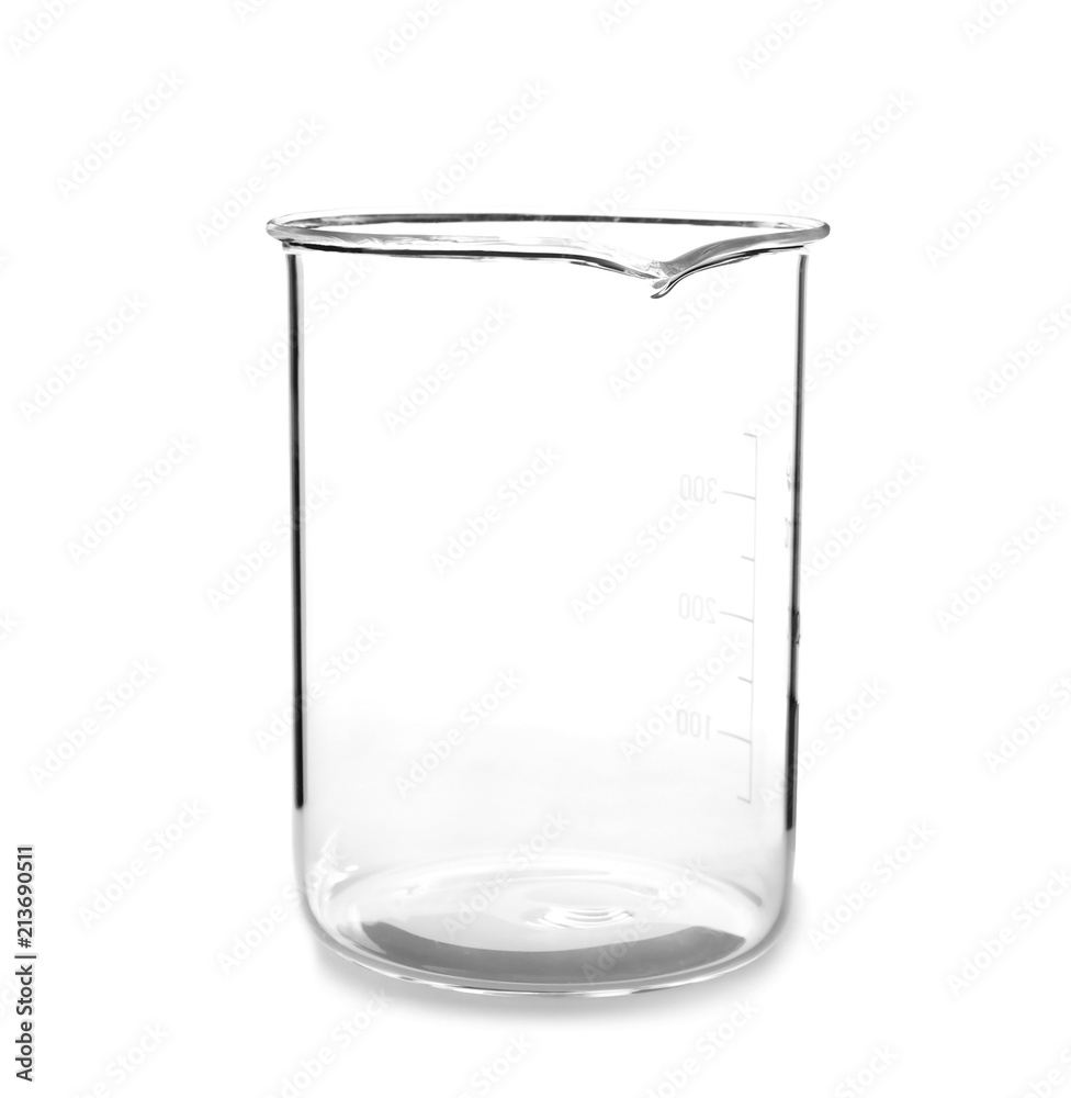 Empty beaker on white background. Laboratory analysis equipment Stock ...