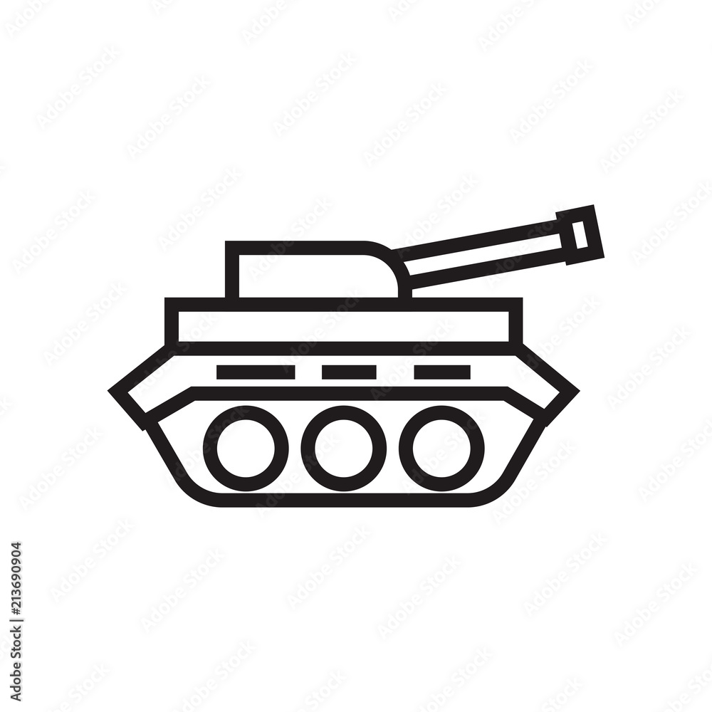 Tank icon vector sign and symbol isolated on white background, Tank ...