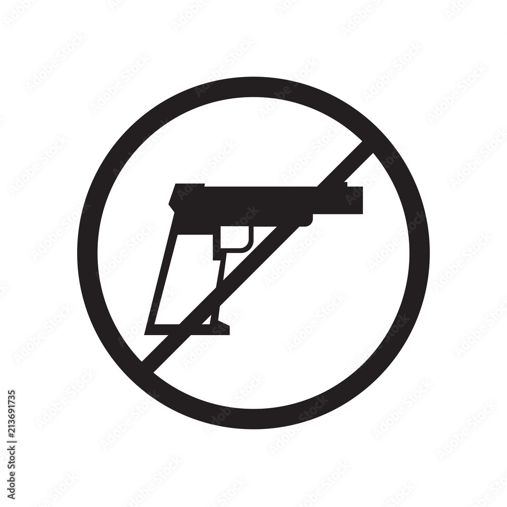 No arms Sign icon vector sign and symbol isolated on white background ...