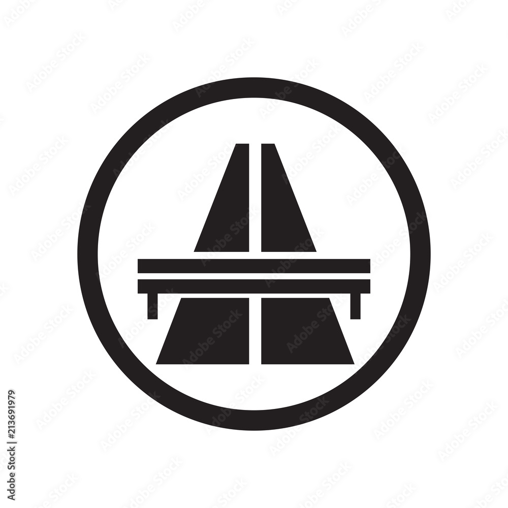 flyover bridge icon vector sign and symbol isolated on white background ...