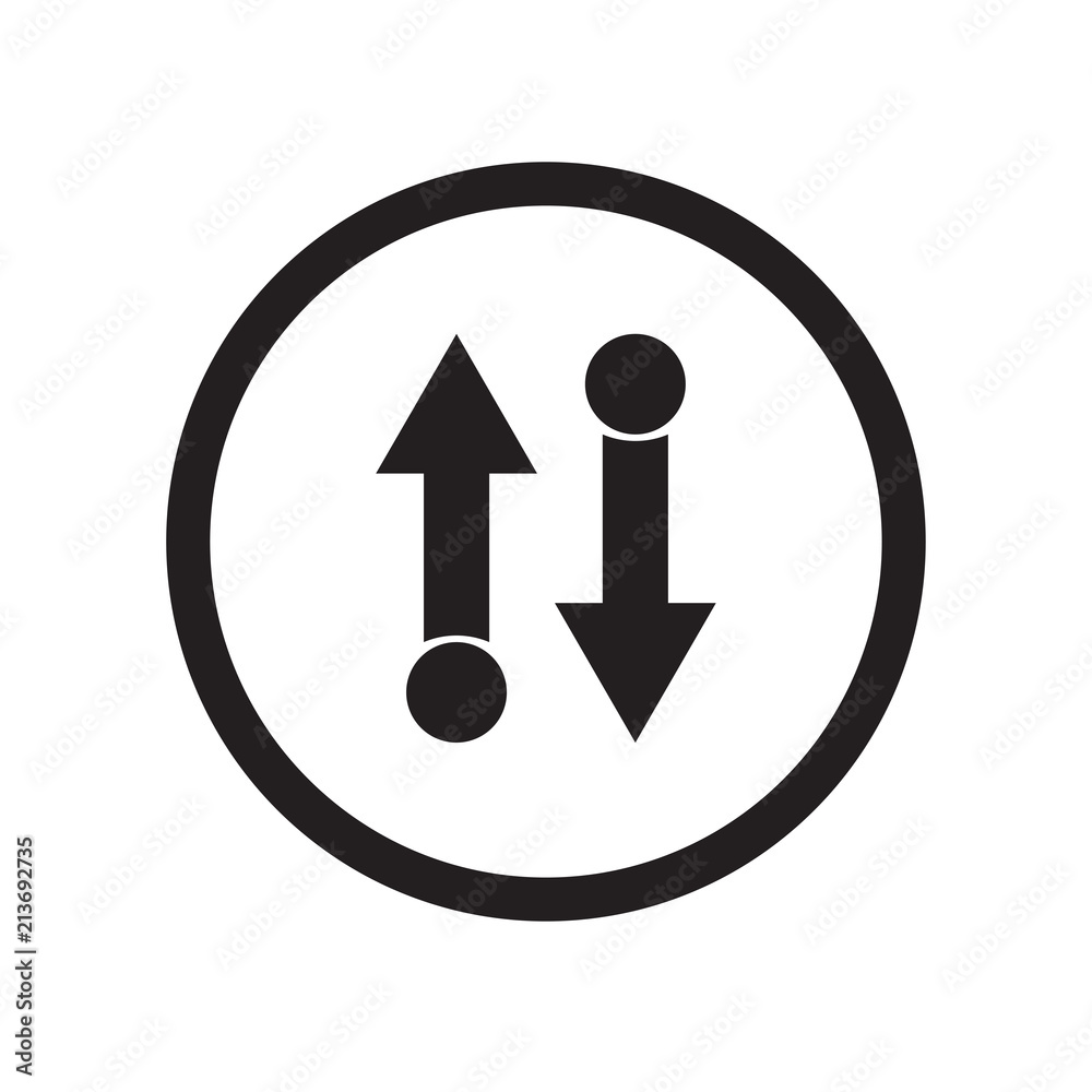 Elevator arrows icon vector sign and symbol isolated on white ...