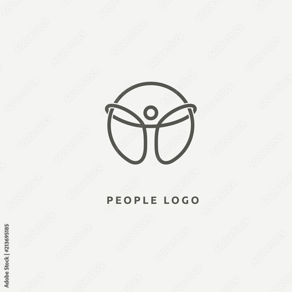 Abstract athlete logo icon vector design. Gym, sports games, fitness ...