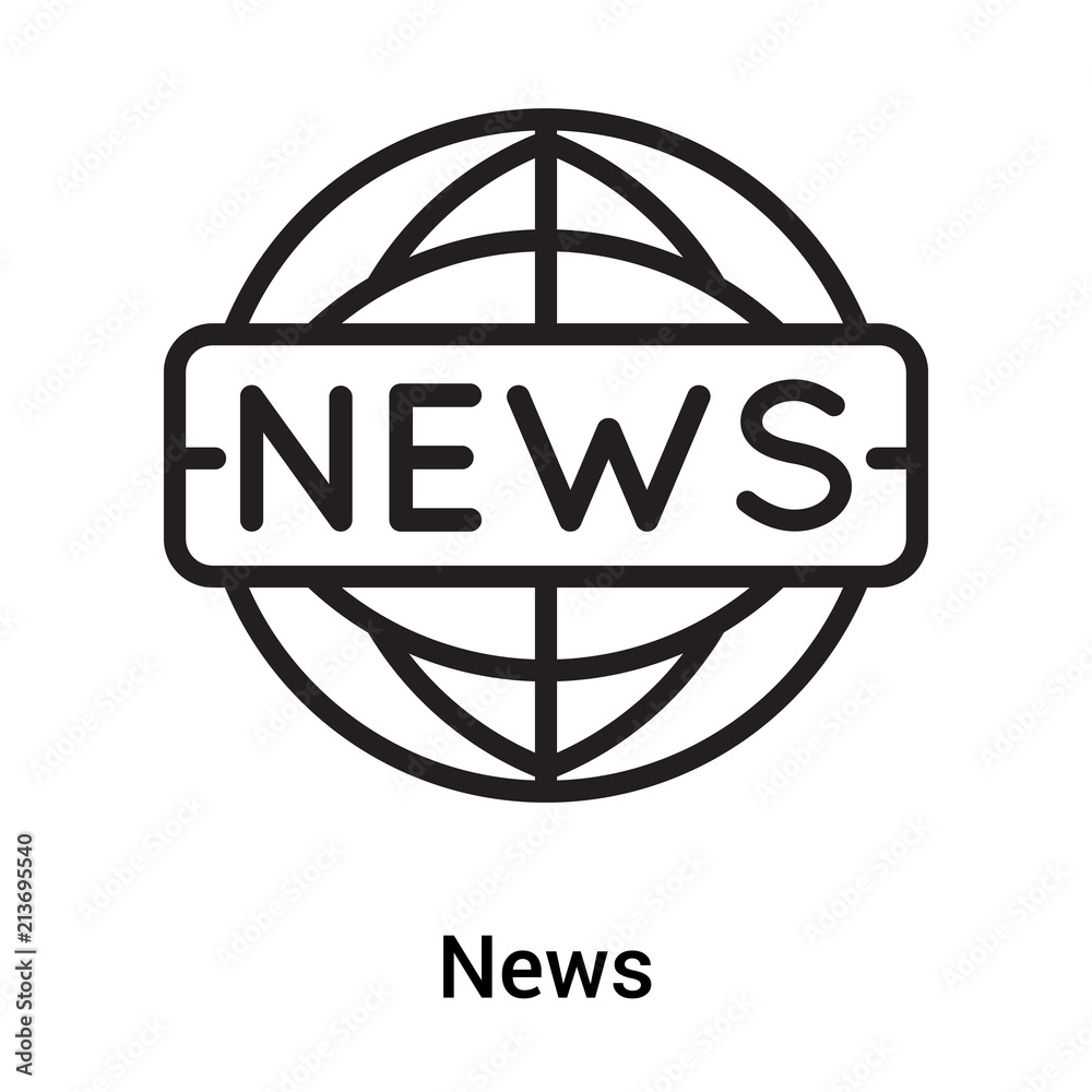 News logo icon vector sign and symbol isolated on white background ...
