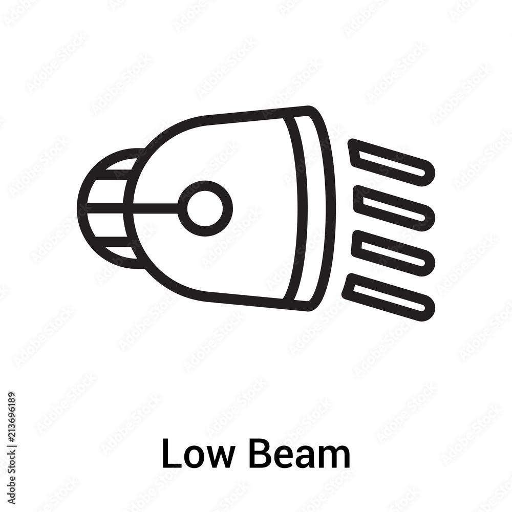 Low Beam icon vector sign and symbol isolated on white background, Low ...