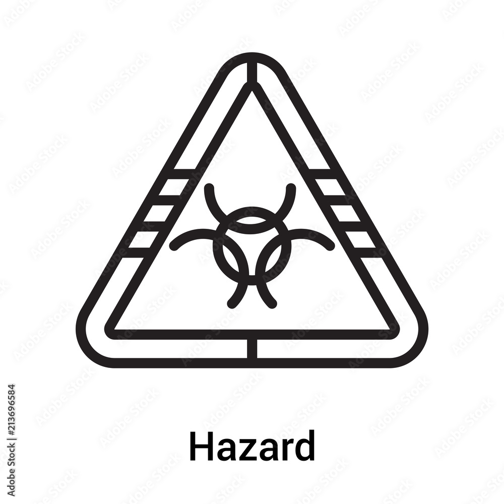 Hazard icon vector sign and symbol isolated on white background, Hazard ...