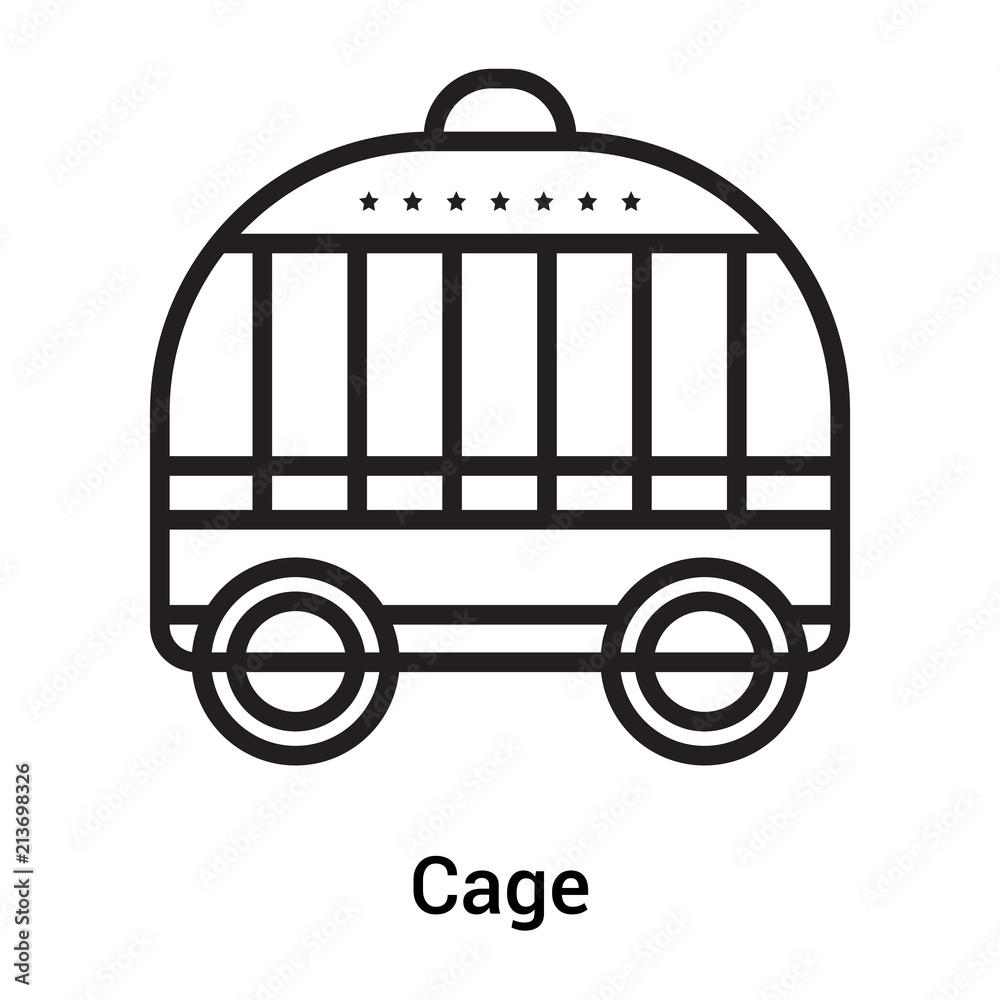 Cage icon vector sign and symbol isolated on white background, Cage ...