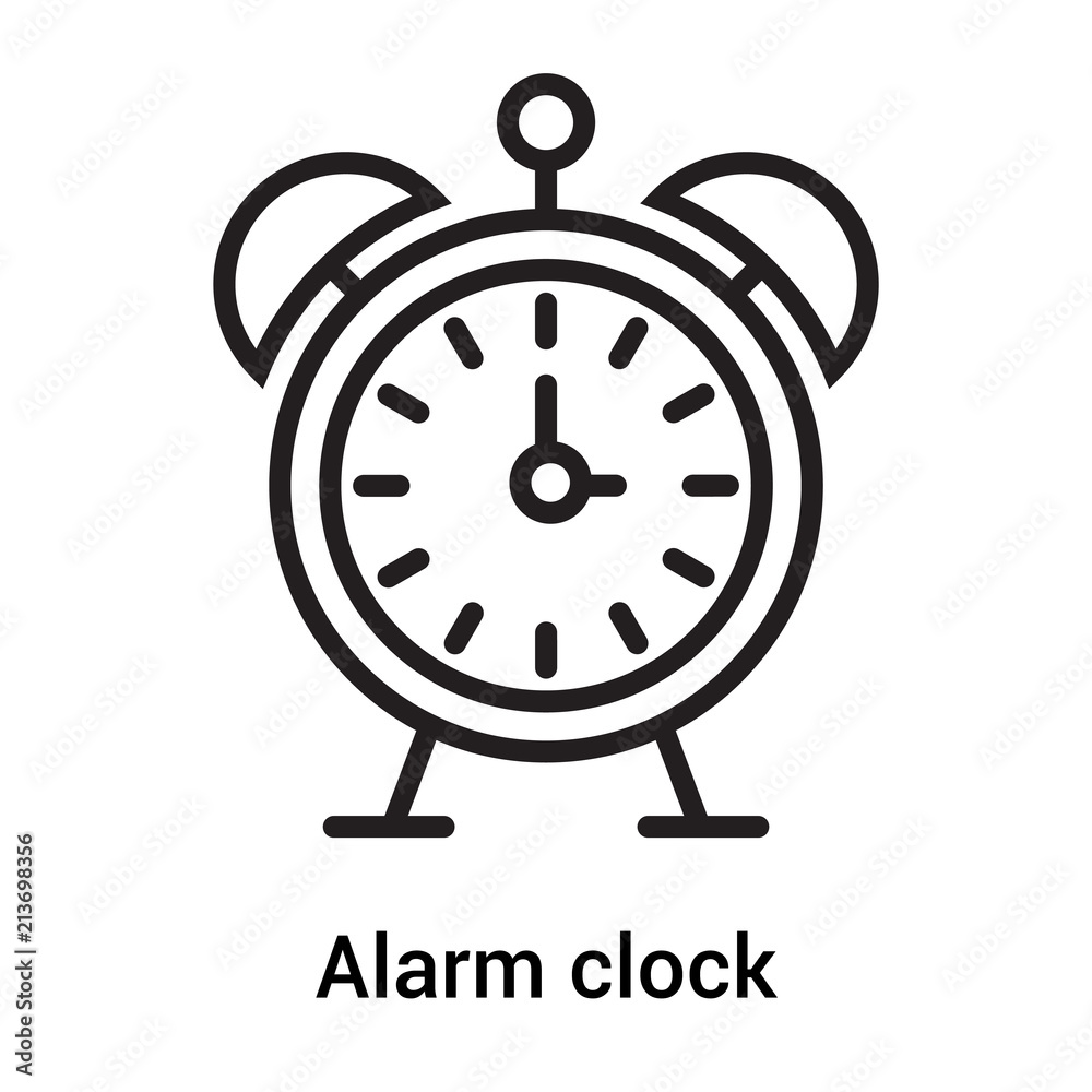 Alarm clock icon vector sign and symbol isolated on white background ...