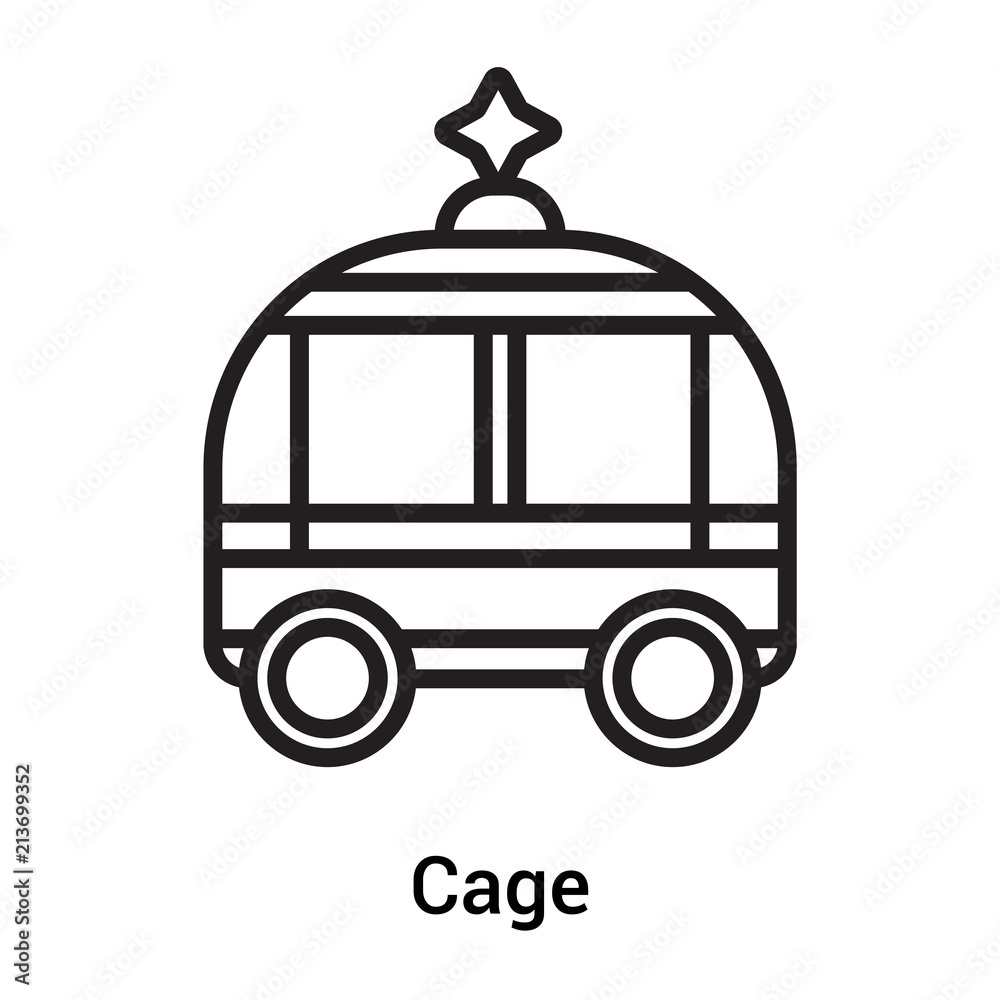 Cage icon vector sign and symbol isolated on white background, Cage ...