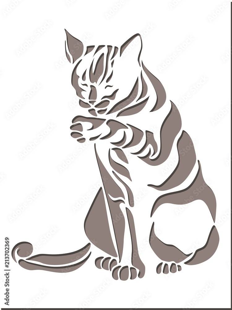Cat stencils art Stock Vector | Adobe Stock