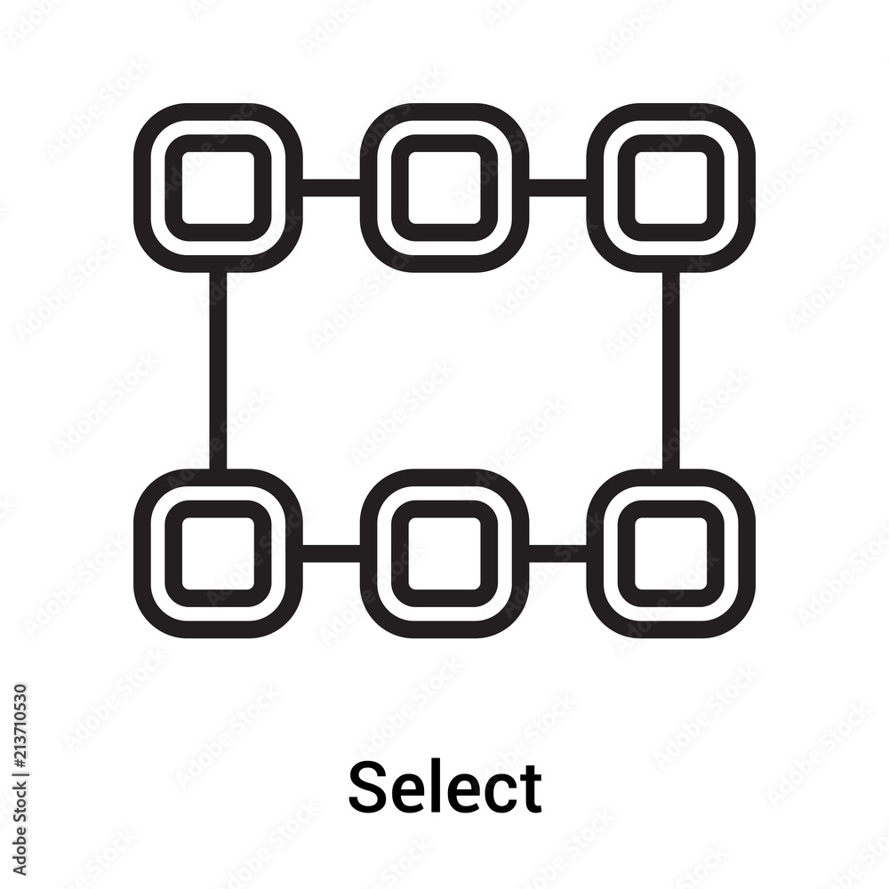 Select icon vector sign and symbol isolated on white background, Select ...