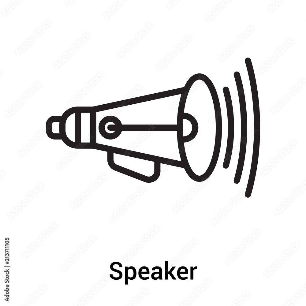 Speaker icon vector sign and symbol isolated on white background ...
