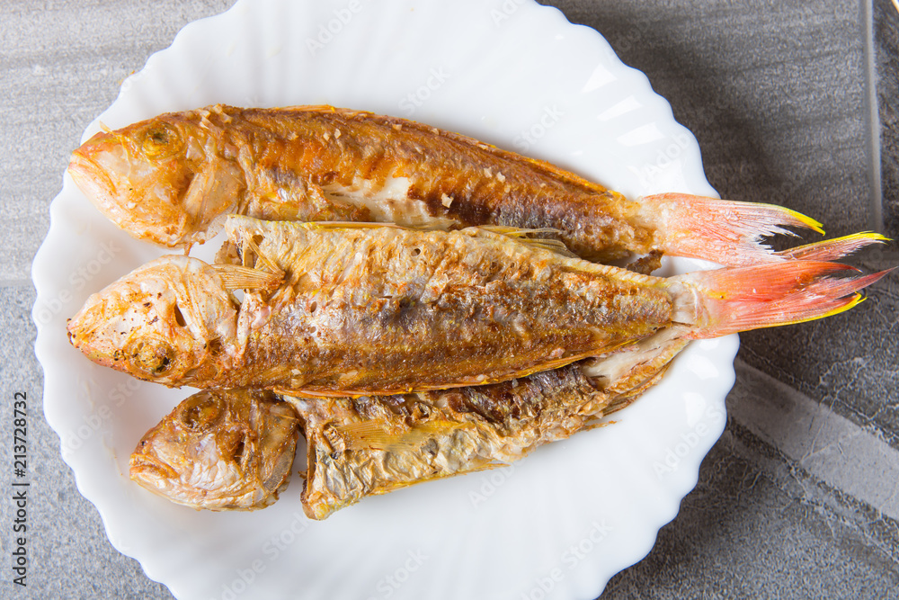 fried bisugo or threadfin beam fish Stock Photo | Adobe Stock