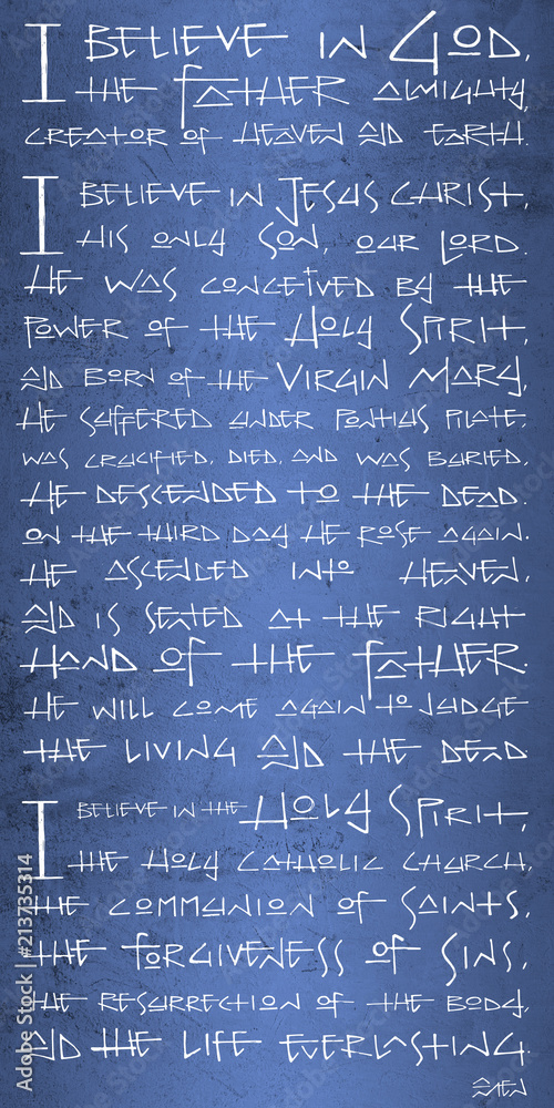 Apostles Creed ink hand drawn religious illustration Stock Illustration ...
