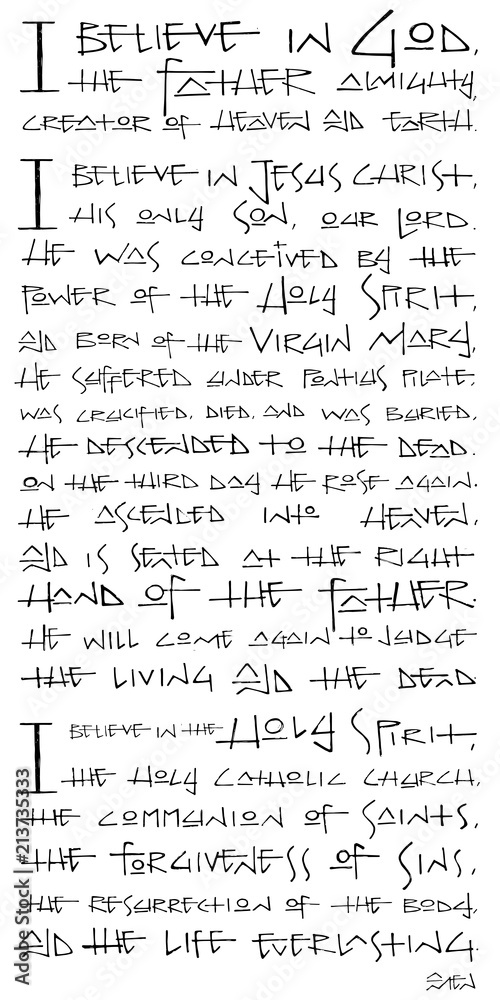 Photo & Art Print Apostles Creed ink hand drawn religious illustration ...