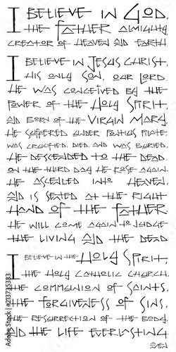 Apostles Creed ink hand drawn religious illustration Stock Vector ...