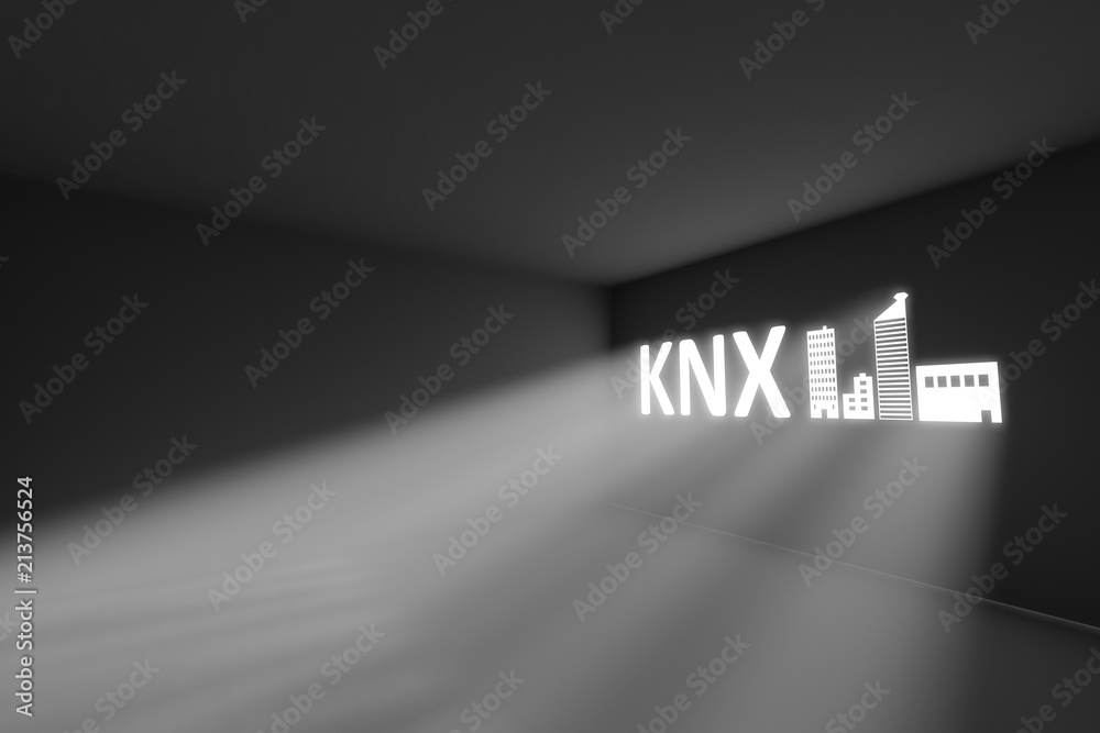KNX rays volume light concept 3d illustration Stock Illustration ...