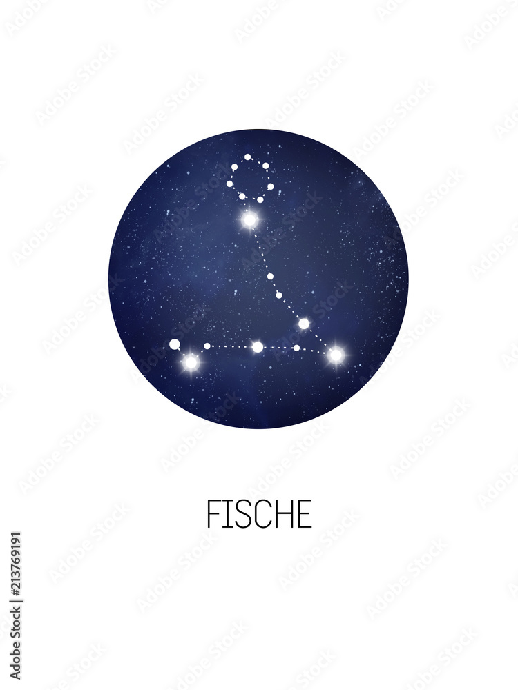 Fische - Sternzeichen / Sternbild Stock-Illustration | Adobe Stock