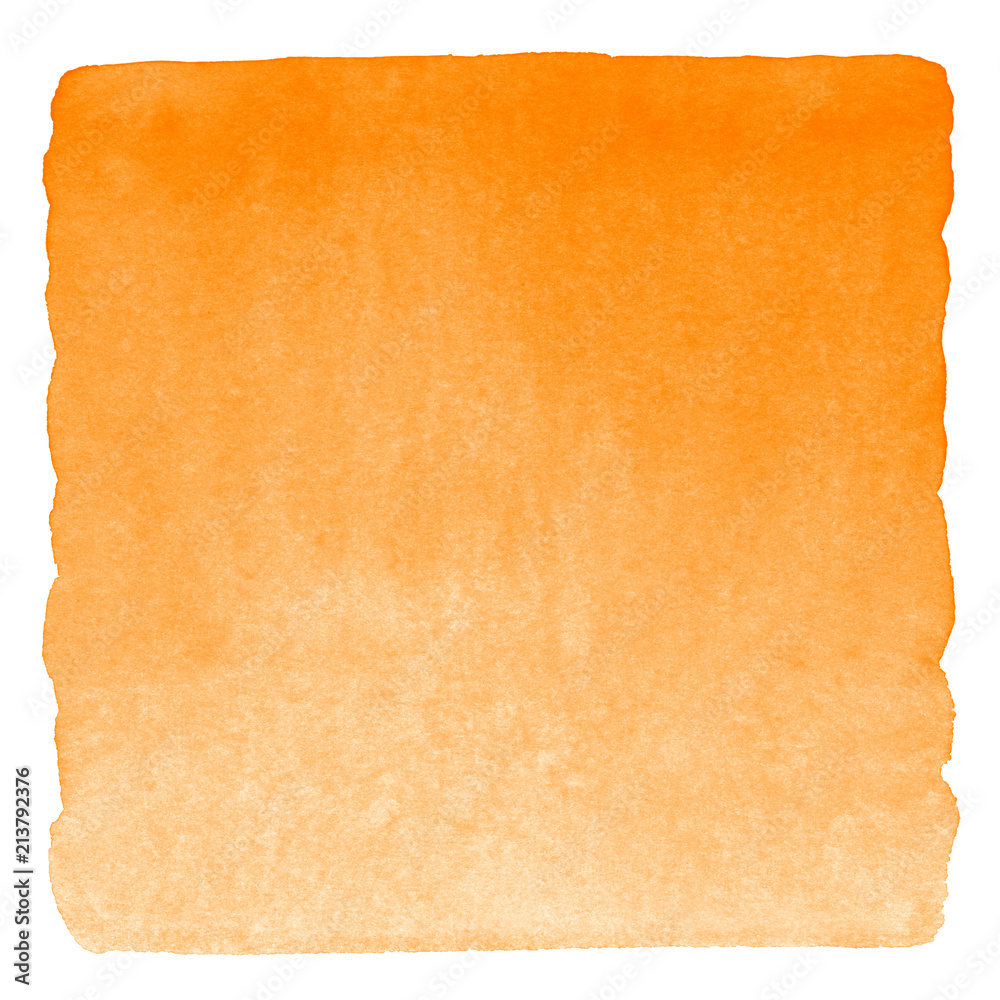 Orange watercolor square gradient fill with uneven edges. Watercolour ...