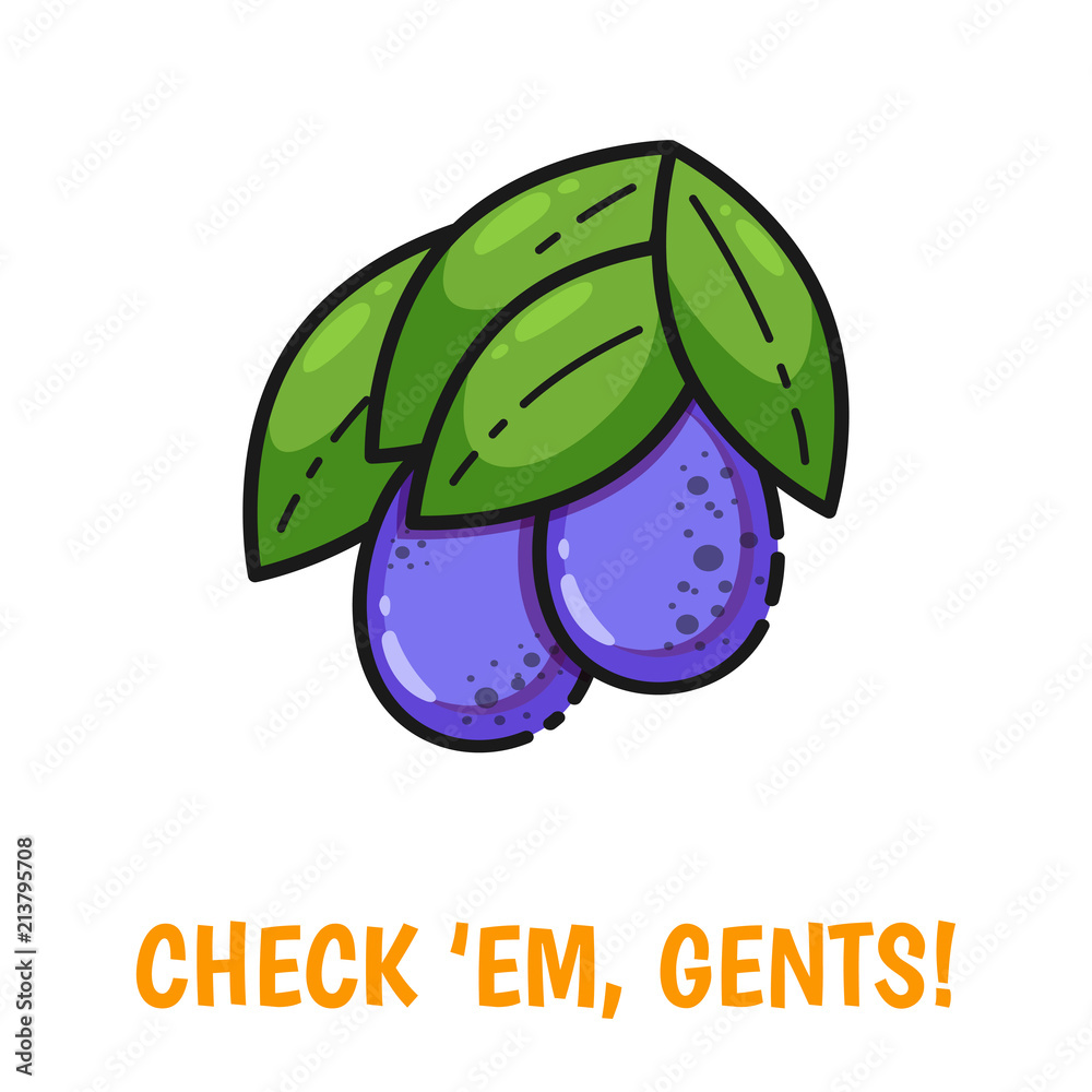 Testicles self exam concept humorous sign. Vector illustration. Stock ...