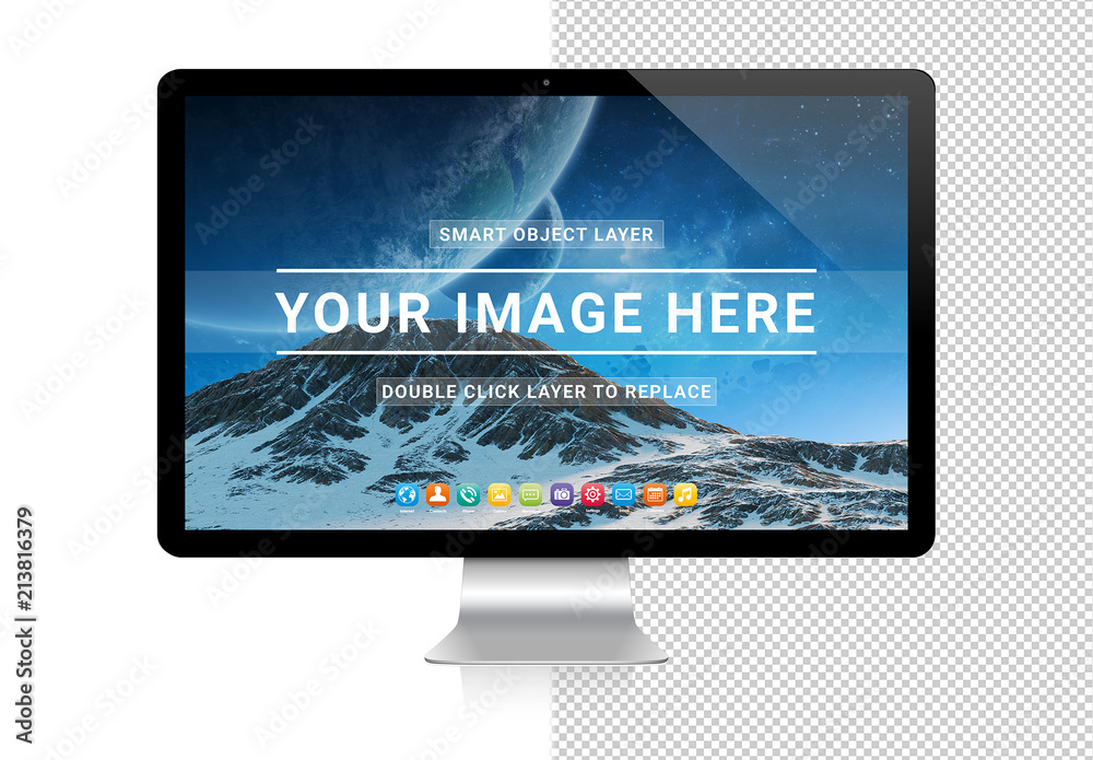 Isolated Desktop Computer Mockup Stock Template | Adobe Stock Isolated Desktop Computer Mockup Stock Template | Adobe Stock