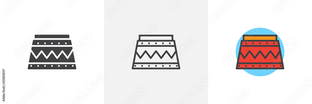 Circus podium icon. Line, solid and filled outline colorful version ...