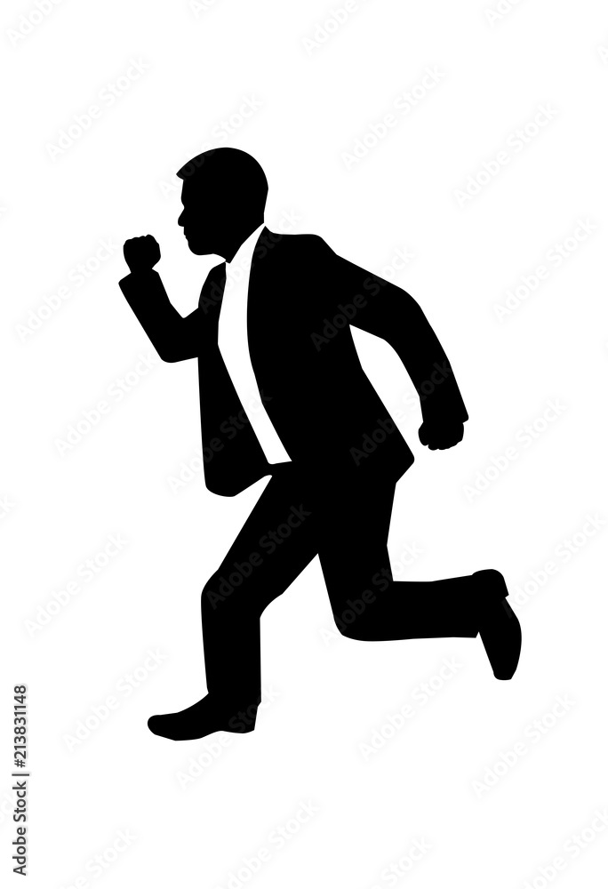 Man In Suit Running Silhouette
