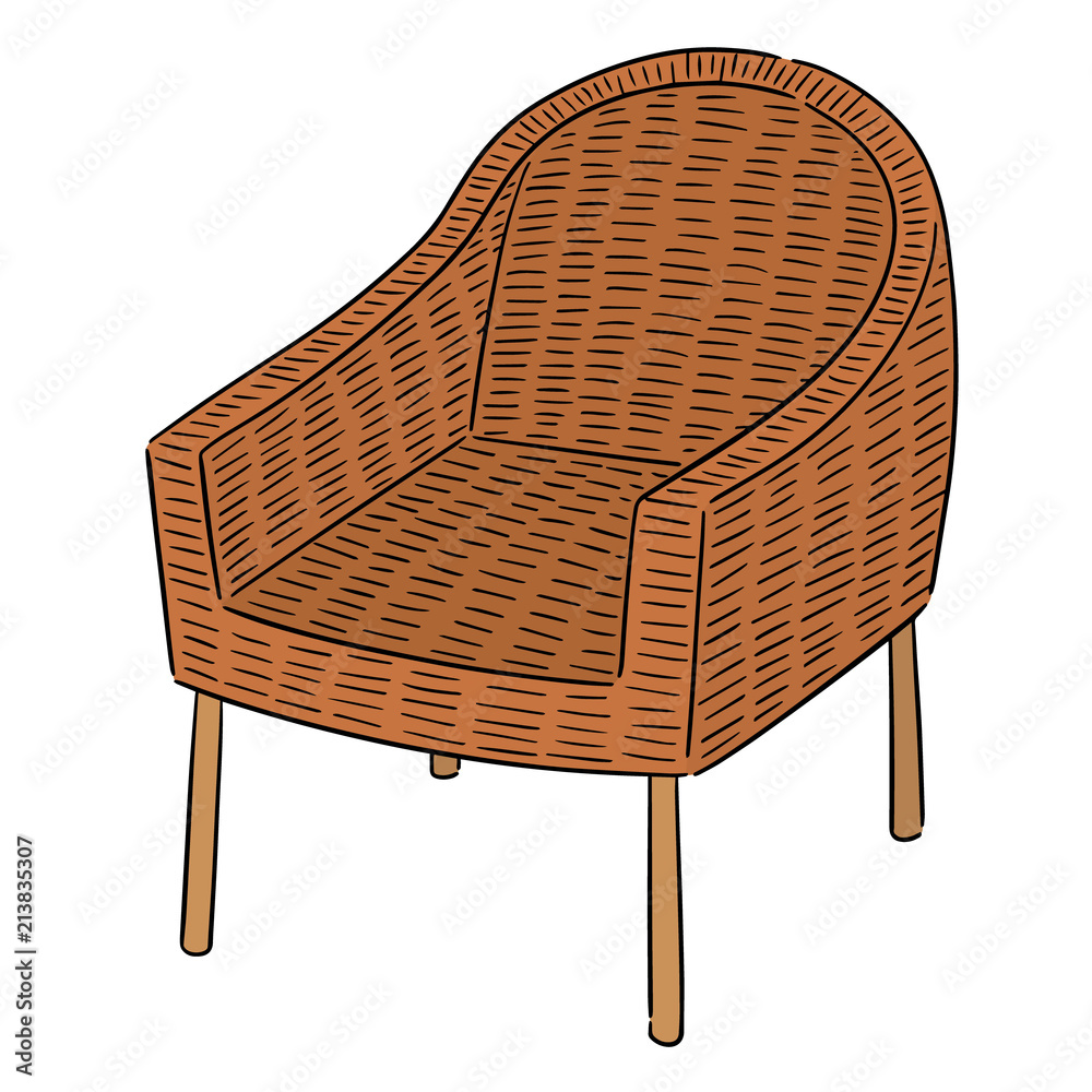 vector set of wicker chair Stock Vector | Adobe Stock