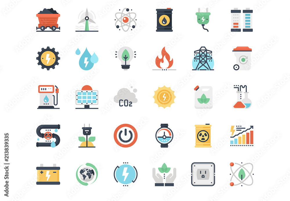 Power and Energy Icons Stock Template | Adobe Stock