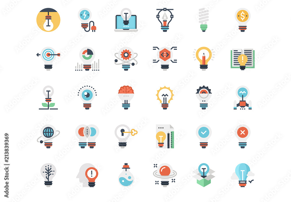 Light Bulb Icons Stock Template | Adobe Stock