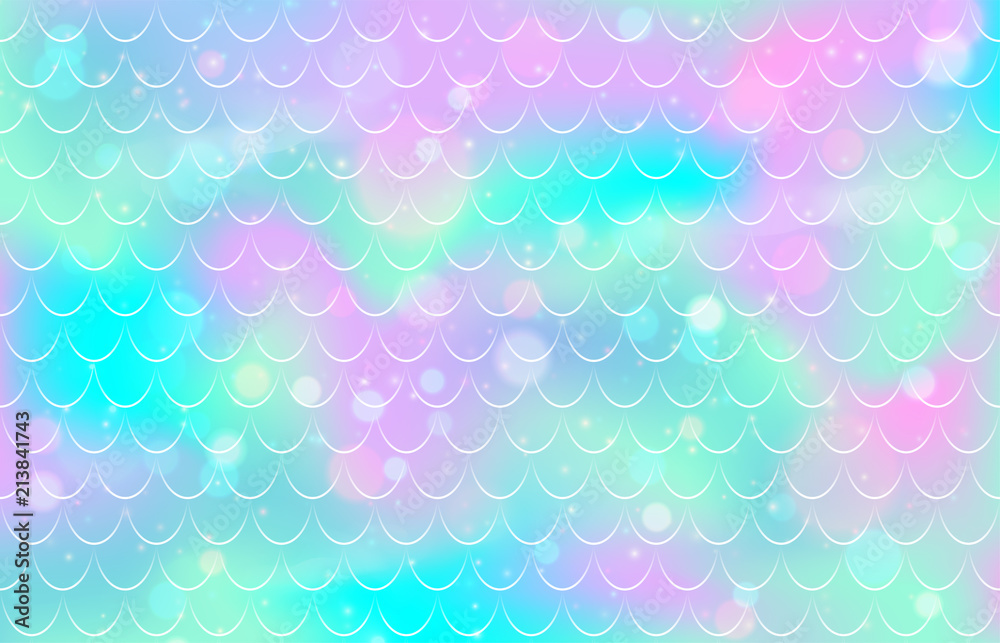 Mermaid scale pattern. Gradient fish texture. Pink blue color marine ...