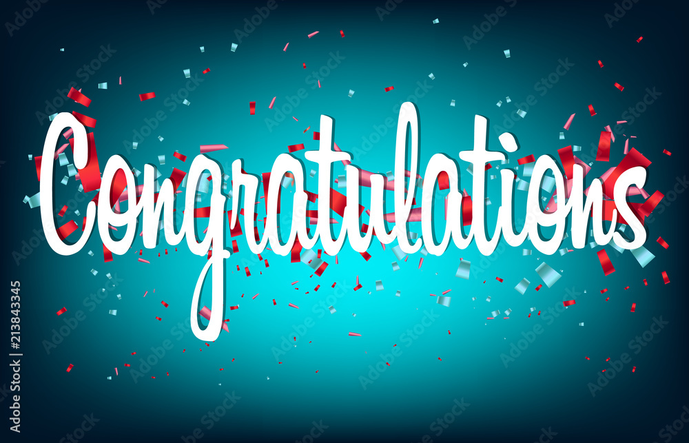Colorful Congratulations banner , isolated on transparent background ...
