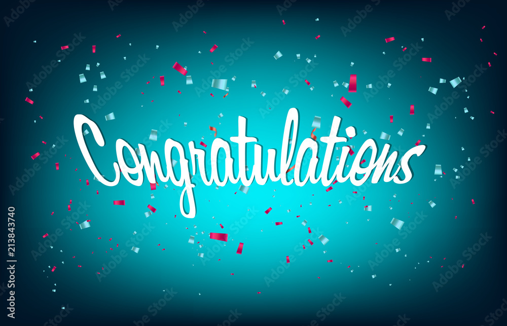 Colorful Congratulations banner , isolated on transparent background ...