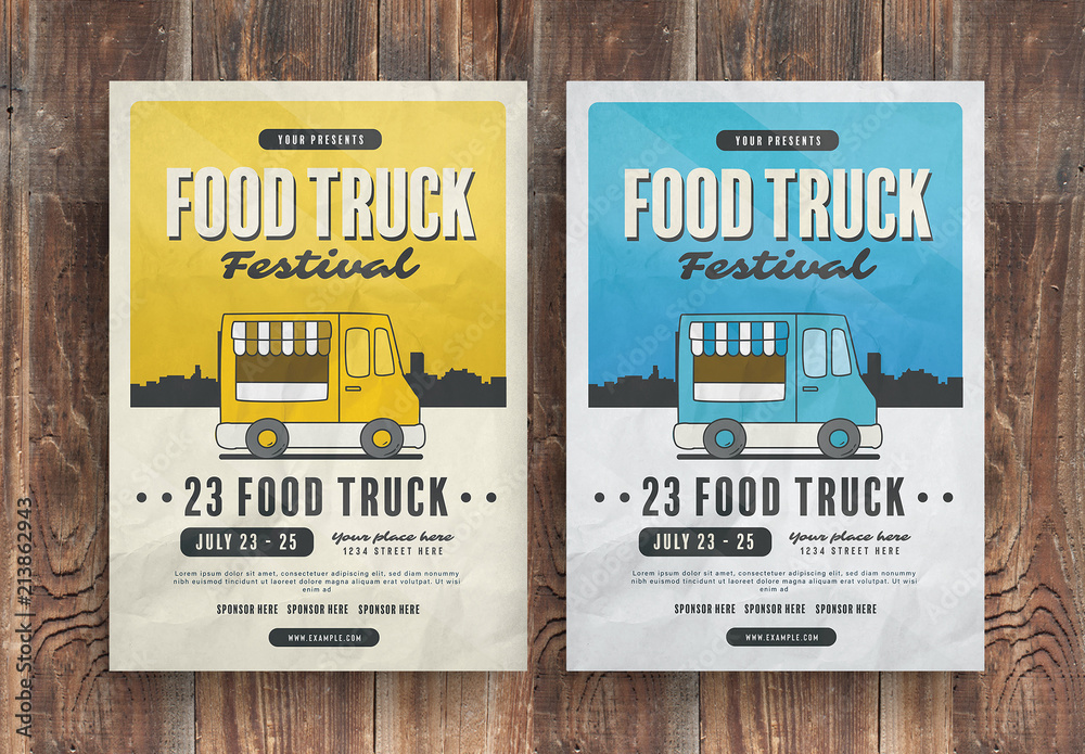 Food Truck Flyer Layout Stock Template | Adobe Stock