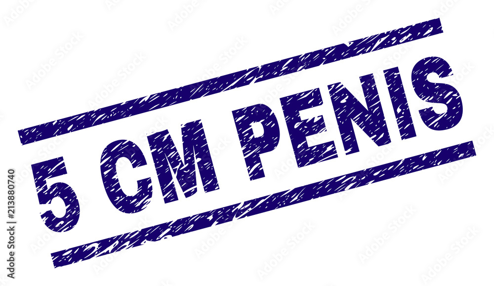 5 Cm Penis Stamp Seal Watermark With Scratced Style Blue Vector Rubber