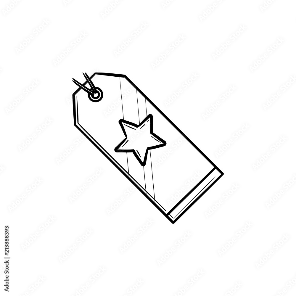 Promotion price tag with star hand drawn outline doodle icon Stock ...