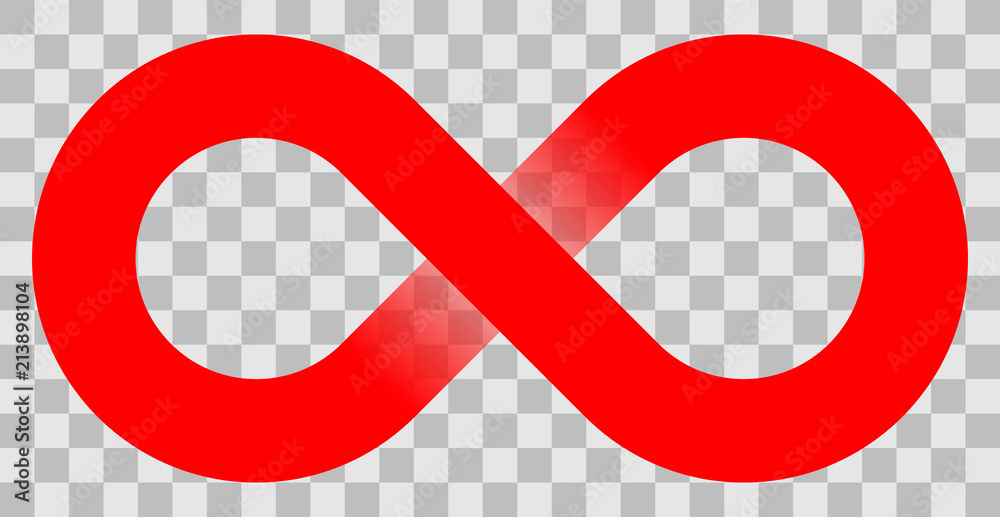infinity symbol red - simple with transparency eps 10 - isolated ...