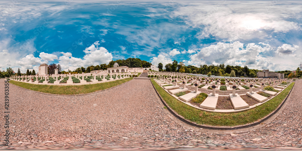 Old cemetery in summer. Graveyard with green trees Tombs in the forest ...