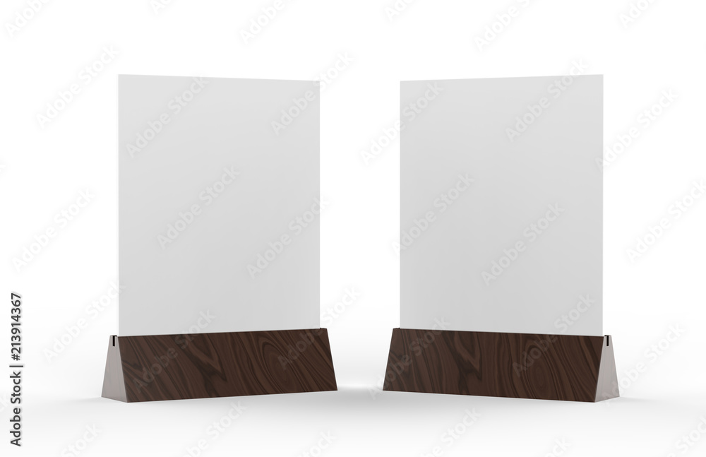 Blank table tent mock up template on isolated white background, Stand ...